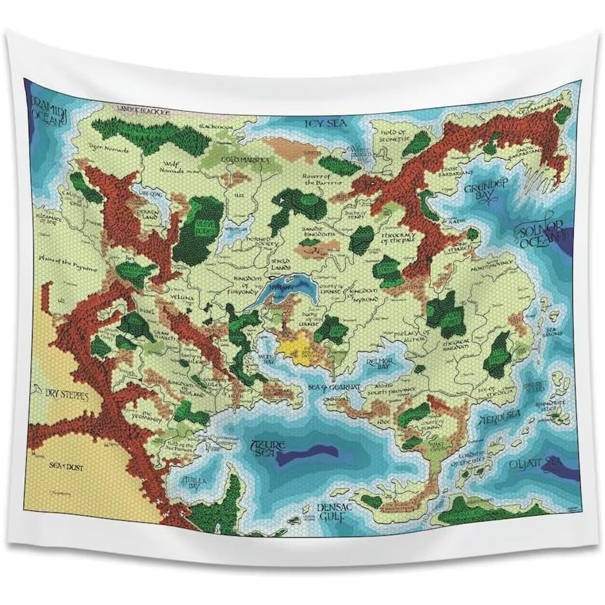 Red Barrel Studio® Greyhawk Indoor Wall Tapestry, Flanaess Advanced Dungeons And Dragons Indoor ...